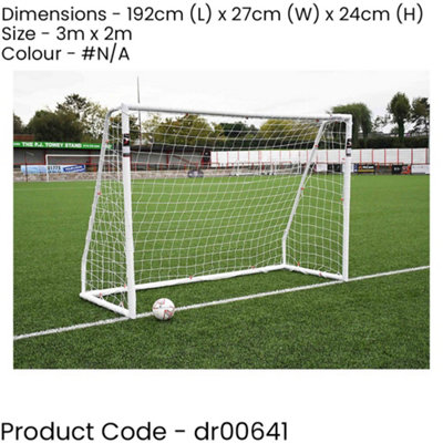 3m x 2m Match Approved Football Goal Posts & Net - All Weather Outdoor ...