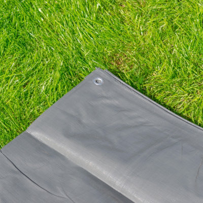 3m x 5m Heavy duty gray waterproof tarpaulin/ground sheet ,uv resistant ...