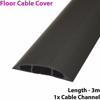 3m x 60mm Low Profile Rubber Floor Cable Cover Protector Conduit Tunnel ...