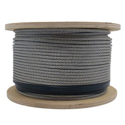 3mm 7x19 Galvanised Steel Flexible Wire Rope Cable - 100 Metre Reel