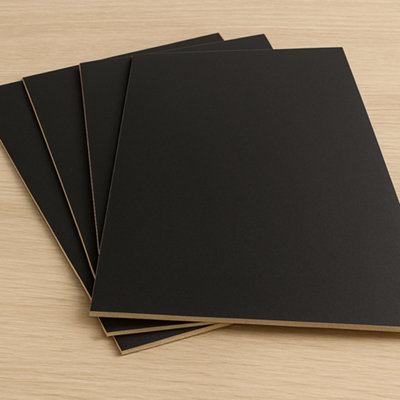 3mm Black Painted MDF cut to A4 size (210x297) pack of 20