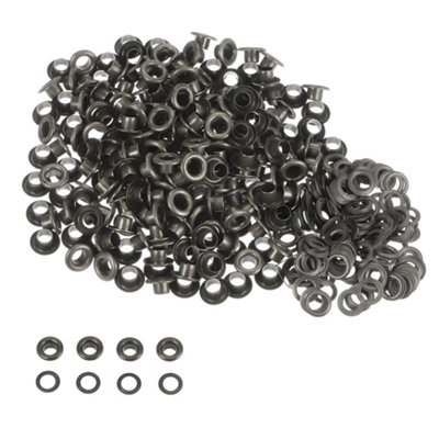 3mm Brass Eyelets with Washers, Rust-Proof Grommets, Gunmetal - 100pcs