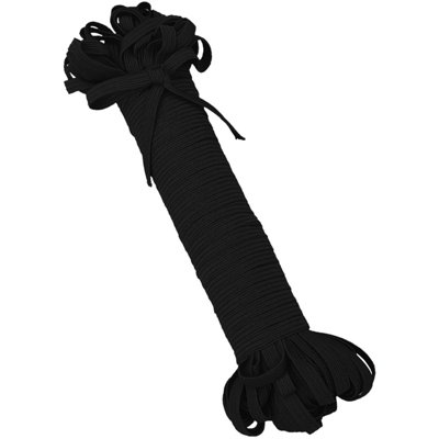 3mm Flat Elastic Band Stretchable Elastic Cord Stretch Strap, Black - 1 ...