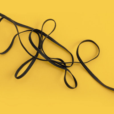 3mm Flat Elastic Band Stretchable Elastic Cord Stretch Strap, Black - 3 ...