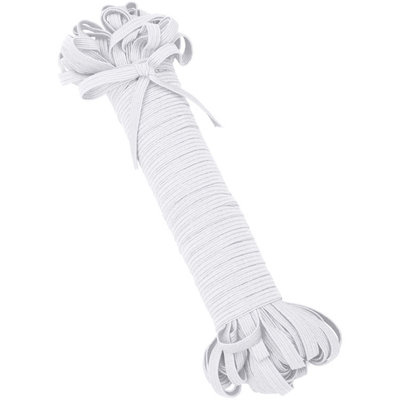 3mm Flat Elastic Band Stretchable Elastic Cord Stretch Strap, White - 3 ...