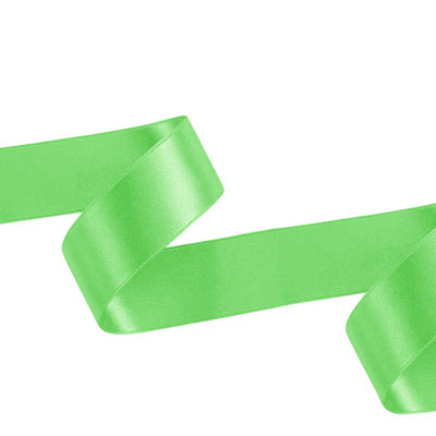 3MM GREEN DOUBLE SIDED SATIN POLYESTER RIBBON ROLL, 25 METRES