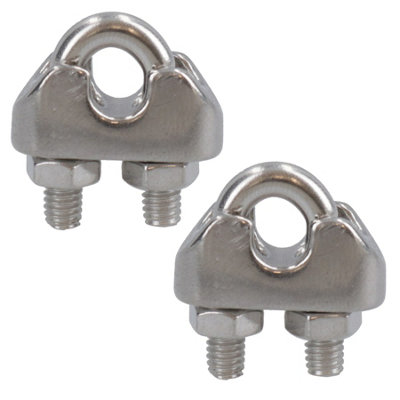 3mm Wire Rope / Cable Grip / Clamp Stainless Steel 316 Marine Grade 2 ...