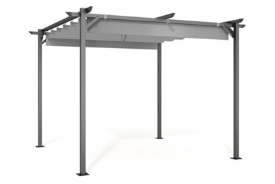 3mx3m Outdoor Retractable Pergola with Canopy for Garden Lawn Patio ...