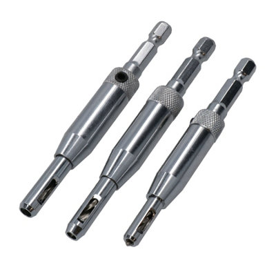 3pc Door Lock Hinge Drill Bit Centering Set HSS Drills 2.8 - 4.5mm Wood ...