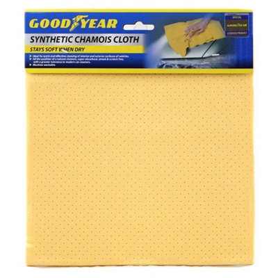 3pc Goodyear Synthetic Chamois Towel Wash Cleaning Cloth Absorbent Car ...