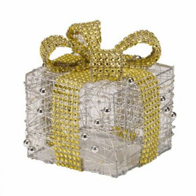 3pc Pre-Lit Christmas Present Box Decorations