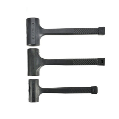 3pc Rubber Dead Blow Hammers 1lb 2lb 3lb Mallet Shot Loaded Head Impact ...