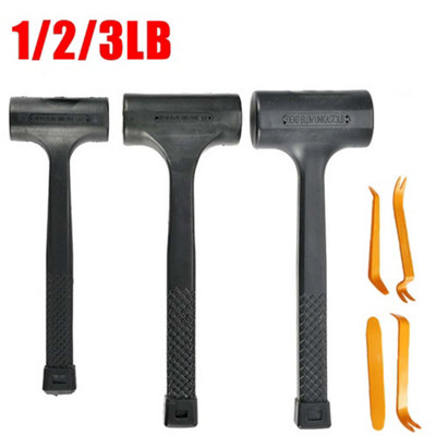 3pc Rubber Dead Blow Hammers 1lb 2lb 3lb Mallet Shot Loaded Head Impact ...