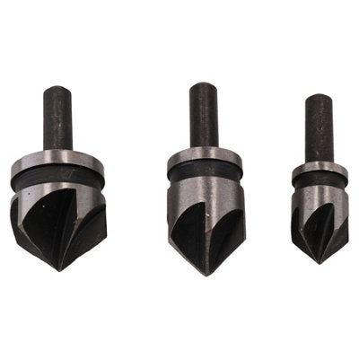 3pc Tapered Countersink Drill Bits Deburring Tools Hole Bore 1/2" 5/8 ...