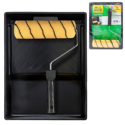 3Pc Tiger Stripe Roller Set Painting Decorating Diy Tool Tray Sleeves ...