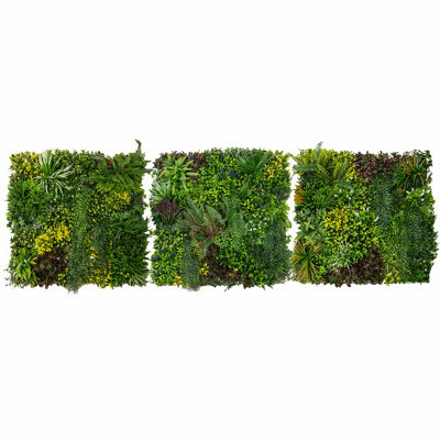 3Pcs Artificial Plant Wall Panel 100 x 100cm Cassia Living Foliage ...