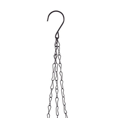 3Pcs Black Decorative Hanging Round Plastic Plant Pot Set with Drainage ...