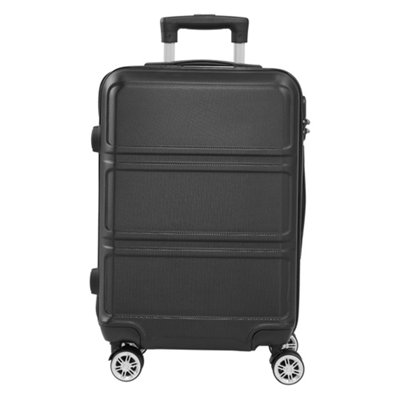 3Pcs Black Lockable Travel Suitcase Set with TSA lock