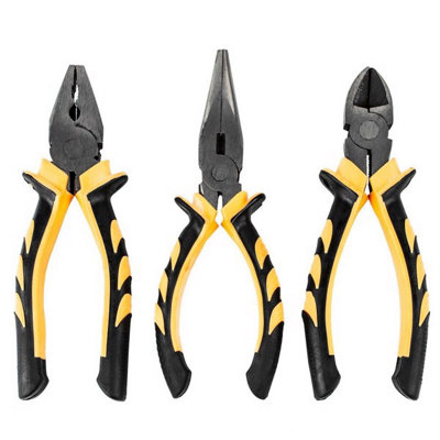3pcs Combination Heavy Duty Pliers Set Soft Grip Shear Pliers Tool ...