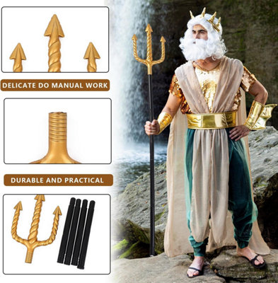 Merman Costume HAICN Aquaman Trident Kings Neptune Trident Halloween ...