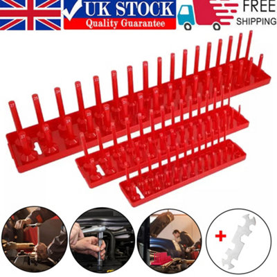 3PCS Socket Stand Tray Rack Storage Rail Holder 1/2 3/8 1/4 Sockets ...