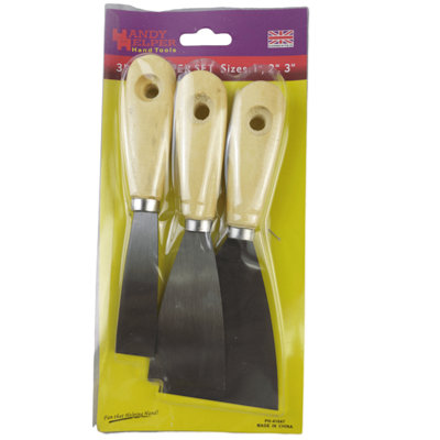 3pcs STAINLESS STEEL WALLPAPER STRIPPER PUTTY SCRAPER REMOVER SPREADER ...