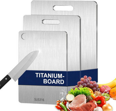 3PCS Titanium Cutting Board, S316 Stainless Steel Chopping Board ...