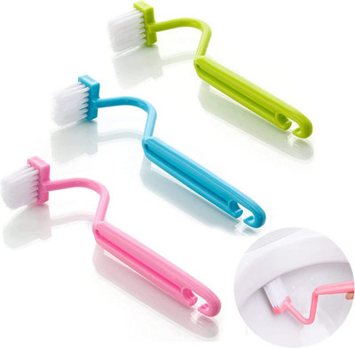 3PCS Under Rim Toilet Brush, Toilet Edge Brush Curved Toilet Brush ...