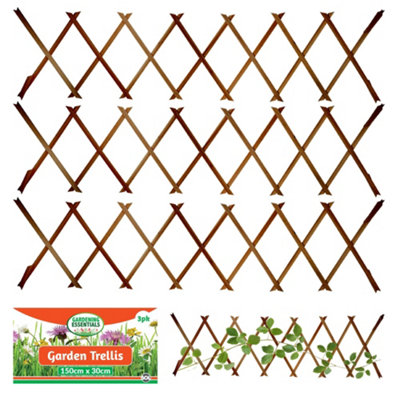 3pk Garden Trellis for Climbing Plants 150cm x 30cm Expanding Garden ...