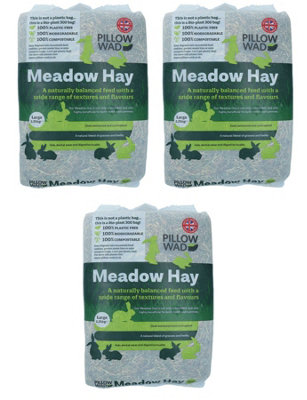 3pk Superior Quality Large Bio Meadow Hay Small Animal Bedding Feeding ...