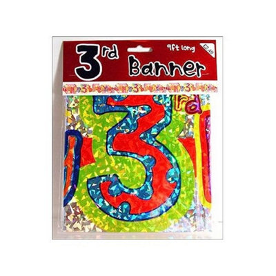 3rd Birthday Banner Multicoloured (One Size)