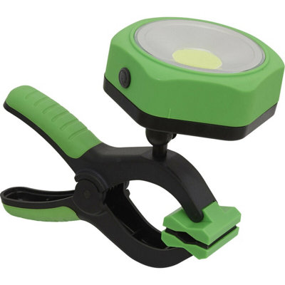 3W COB LED Magnetic Work Lamp & Clamp - Adjustable Head Torch - Battery ...