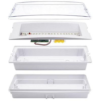 3w LED Emergency Light Non-Maintained/Maintained 180 Minutes with Green ...