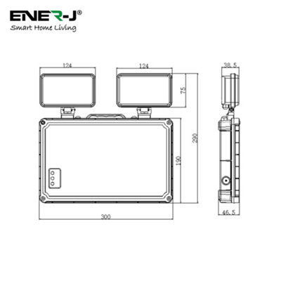 3W TWIN EMERGENCY NON-MAINTAINED OUTDOOR IP65 LED SPOT LIGHT 6000K