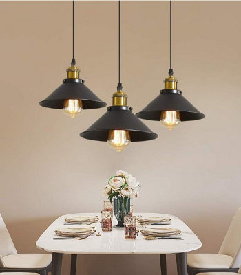 3way Pendant Light Fixtures Hanging Pendant Lighting Ceiling Lamp E27 Black