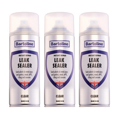 3x Bartoline Leak Sealer Clear Waterproof Spray Gutter Pipe Roof Repair ...