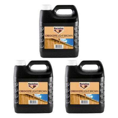 3x Bartoline Light Brown Creocote Oil-Based Timber Treatment Exterior ...