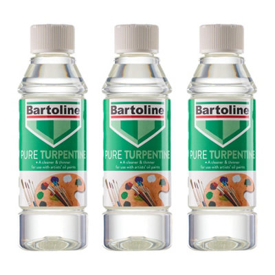 3x Bartoline Pure Turpentine Organic Oil Based Paint Cleaner Thinner 250mL