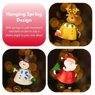 3x Bouncing Christmas Ornaments