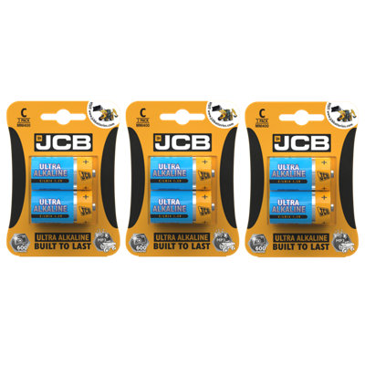 3x JCB C Size Super Ultra Batteries - Pack of 2