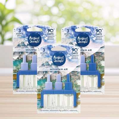 3x Plug In REFILL For Febreze 3Volution Mountain Air Perfect Scents
