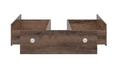 3x Pull-Out Underbed Storage Drawers for King Size Bed Dark Oak Effect Nepo | DIY at B&Q