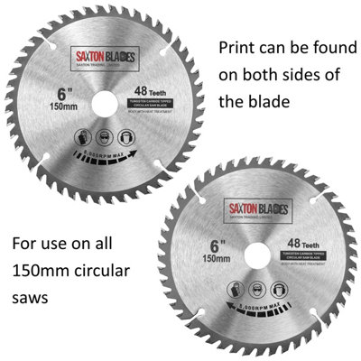 3x Saxton TCT Circular Saw Blades 150mm x 20mm bore 24, 48 & 60 teeth ...