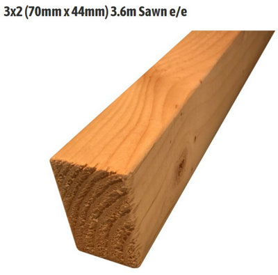 3x2 x 3.6m Scant Timber Joists Eased Edge 4 Lengths In A Pack (FREE ...