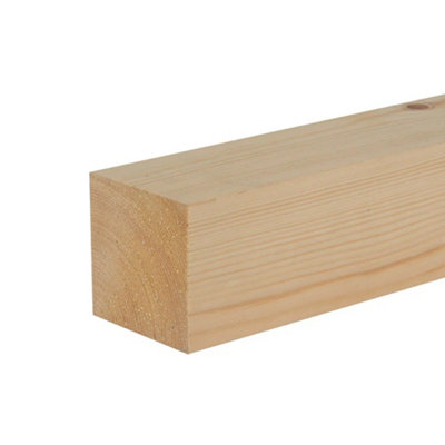 3x3 Inch Planed Timber (L)900mm (W)69 (H)69mm Pack of 2