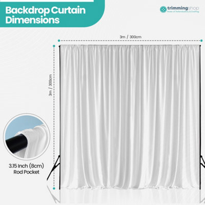 3X3 METRES ICE SILK BACKDROP PHOTOGRAPHY CURTAINS, WHITE