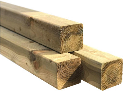 3X3" Treated SMOOTH Fence posts 2.4m (70X70mm) pack of 2 (FREE DELIVERY)