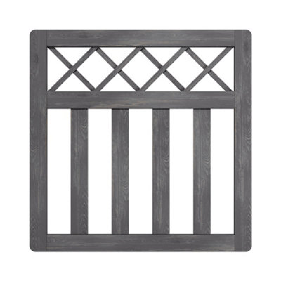 3x3ft Outdoor Grey Cross Top Garden Wooden Gate Fence Gate Yard Patio ...