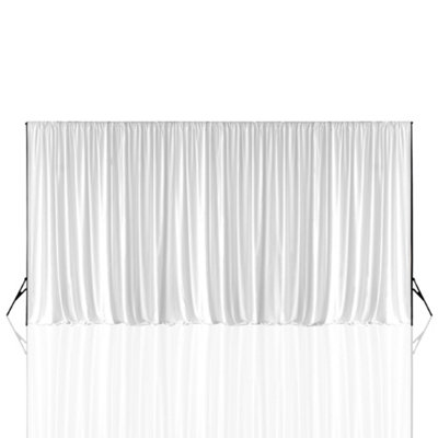 3x9 Metres Backdrop Curtain, Spandex Polyester Fabric Panel, White