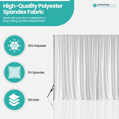 3x9 Metres Backdrop Curtain, Spandex Polyester Fabric Panel, White